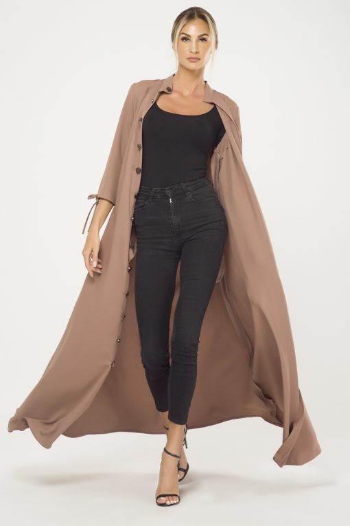 Buttoned Beige Cape - Heracloset Online