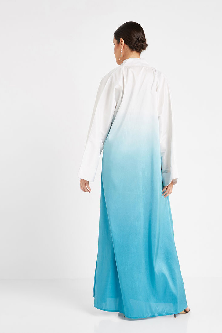 Light Blue Cotton Bisht - Heracloset Online
