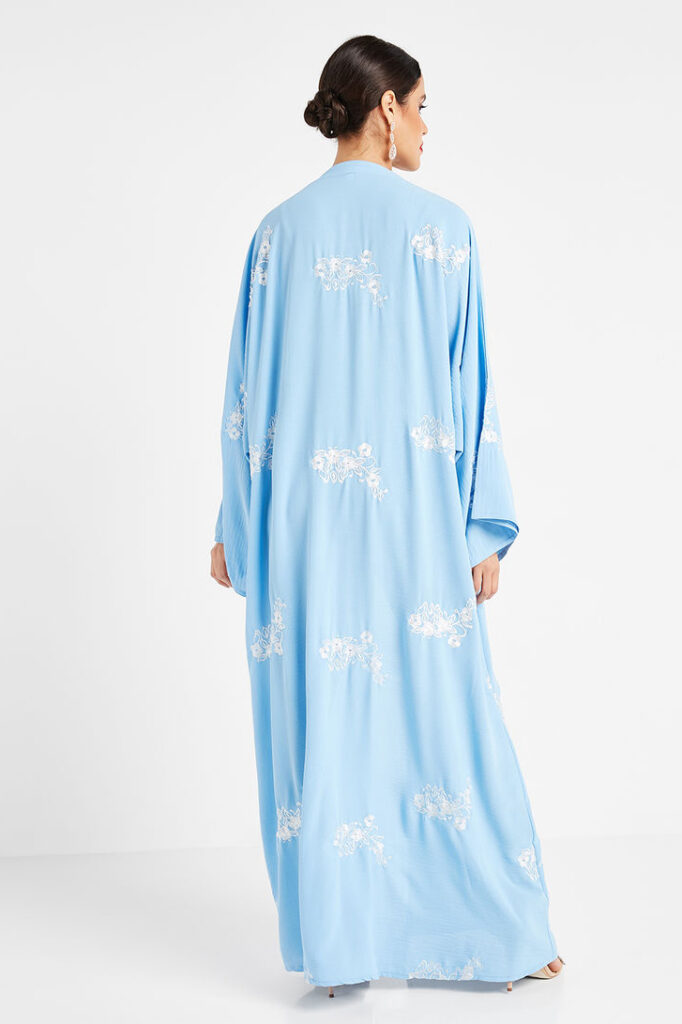 Blue Bisht Style Abaya - Heracloset Online