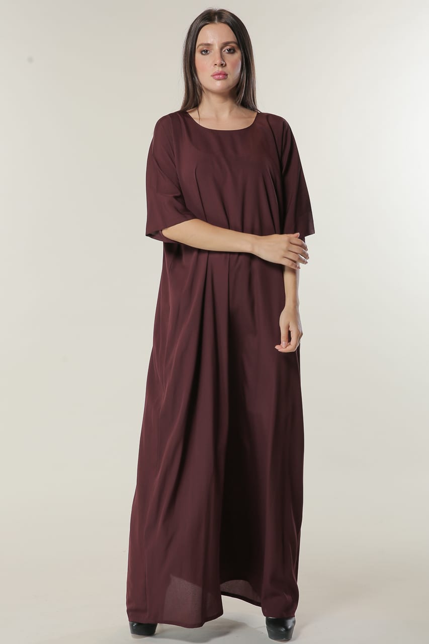 Maroon Under Abaya Dress - Heracloset Online