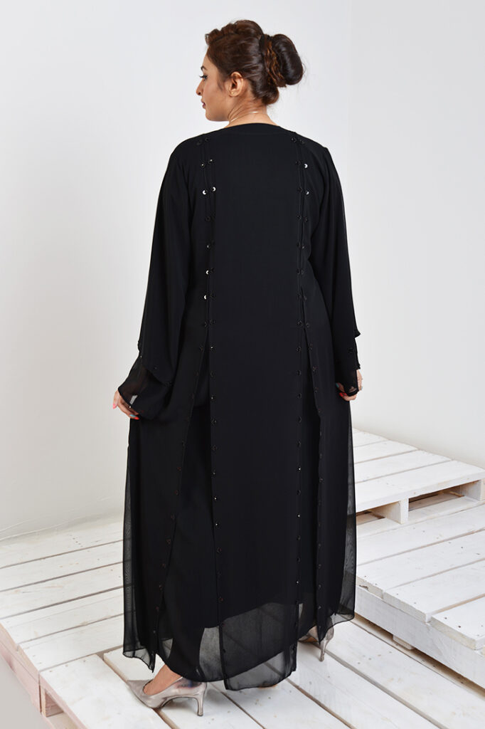 Chiffon Abaya with Beads - Heracloset Online
