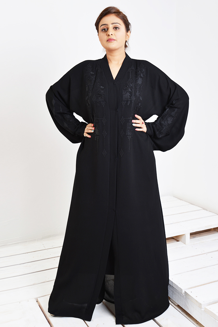 Embroidered Kimono Abaya - Heracloset Online