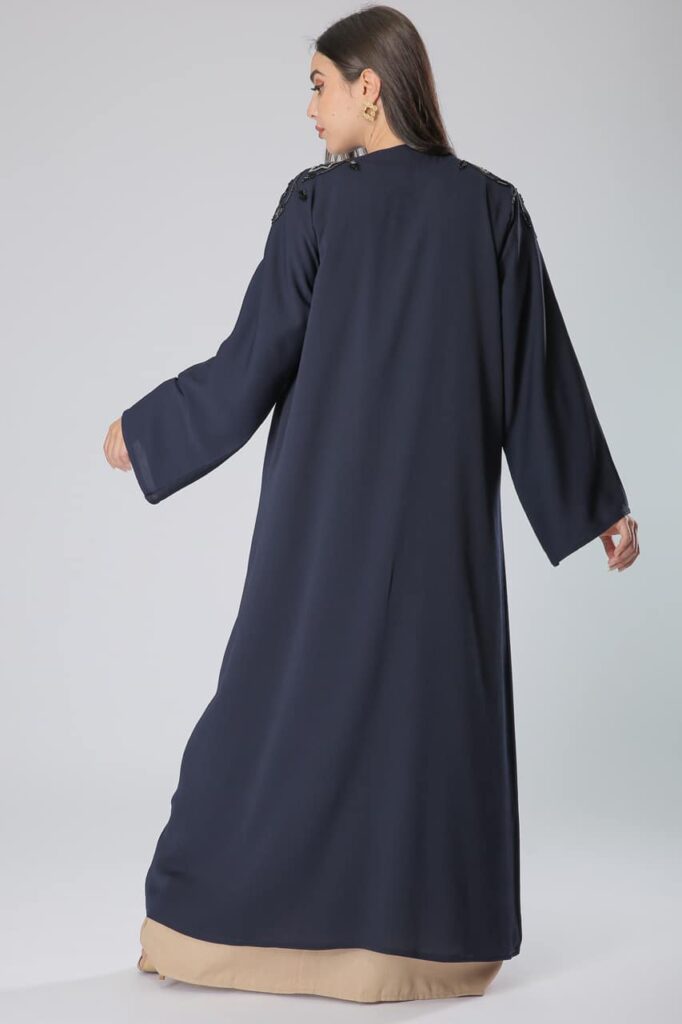 Navy Abaya with Embroidery - Heracloset Online