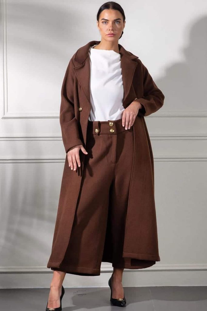 Brown Coat Matching Pants - Heracloset Online