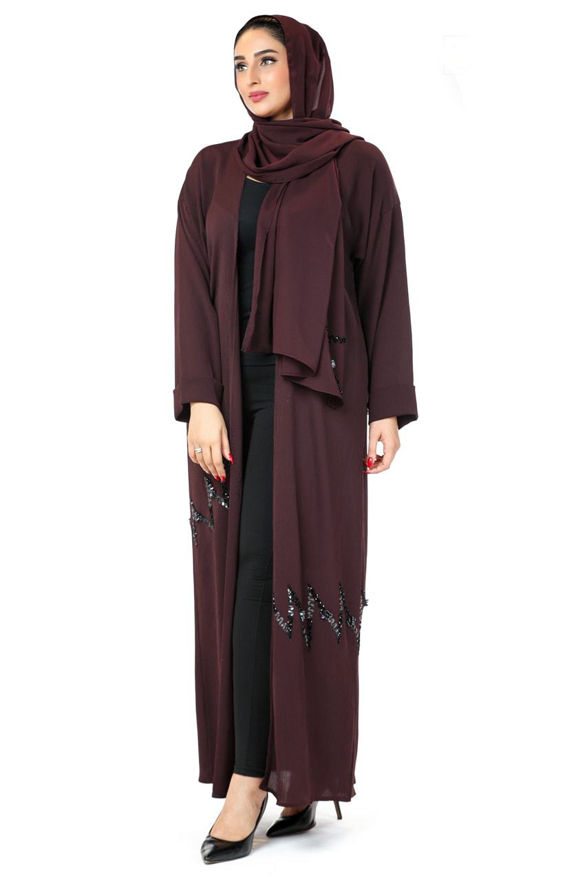 Maroon Abaya HH-615 - Heracloset Online